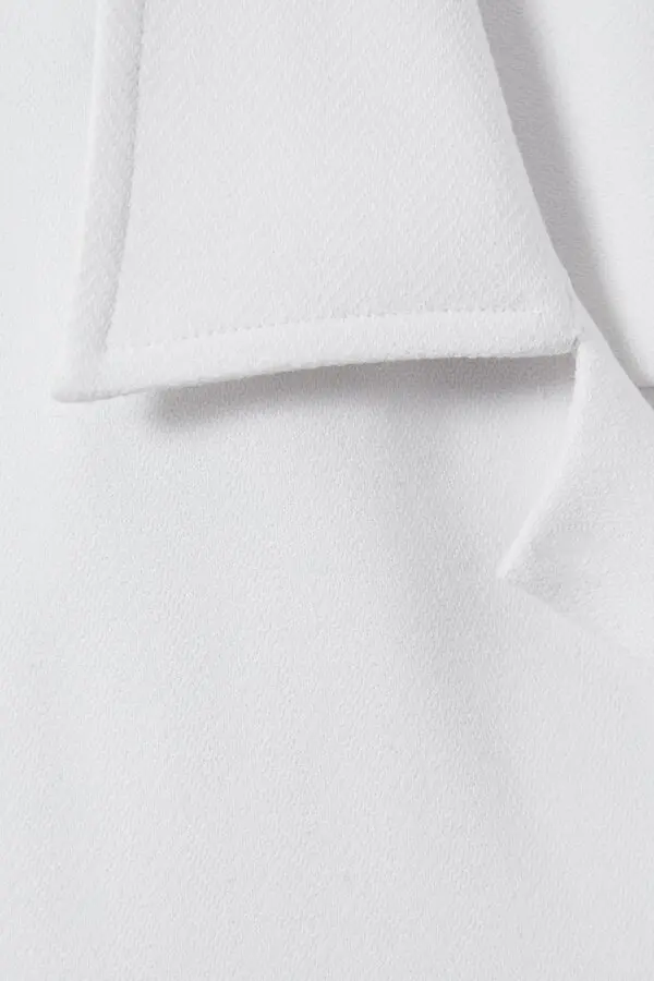 REISS Nitus Herringbone Cuban Collar Shirt