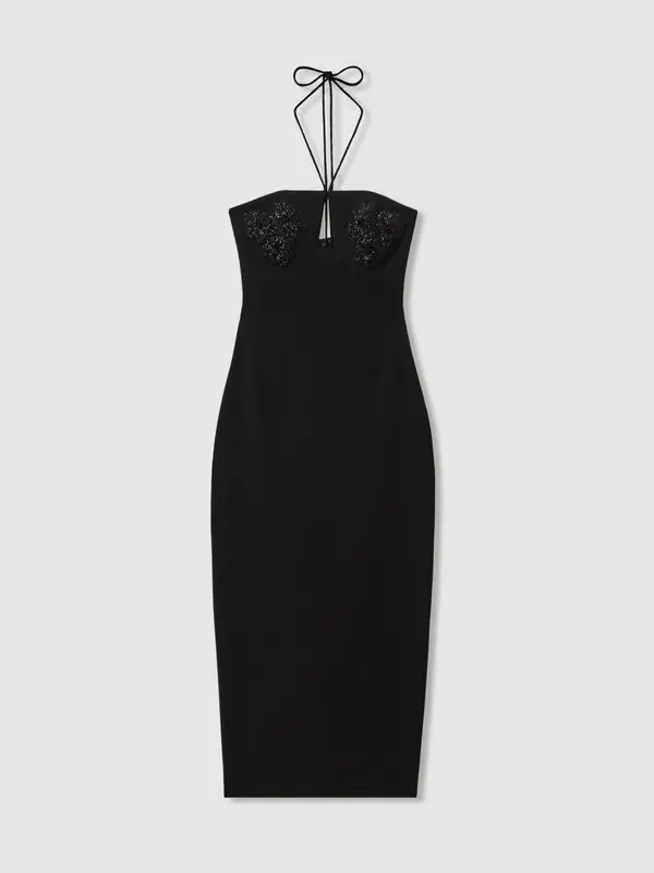 Rachel Gilbert Embellished Bodycon Midi Dress