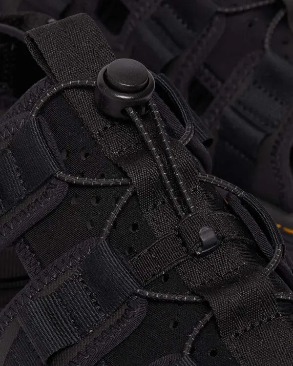 Dr. Martens Jericho Leather & Neoprene Hybrid Sandals In Black