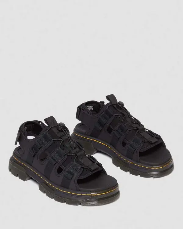 Dr. Martens Jericho ブラック EU38 Dr. Martens Jericho Leather & Neoprene Hybrid Sandals In Black