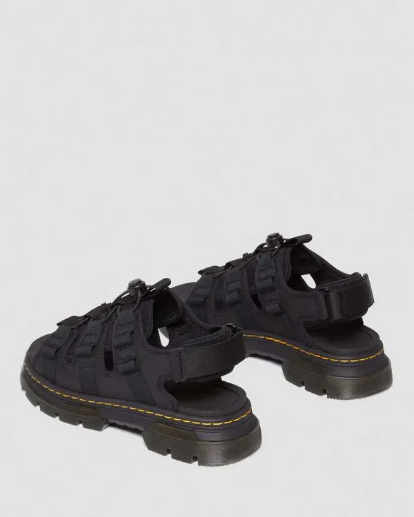 Dr. Martens Jericho Leather & Neoprene Hybrid Sandals In Black