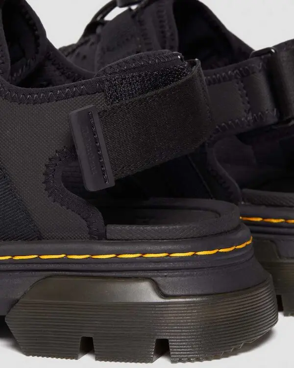 Dr. Martens Jericho Leather & Neoprene Hybrid Sandals In Black