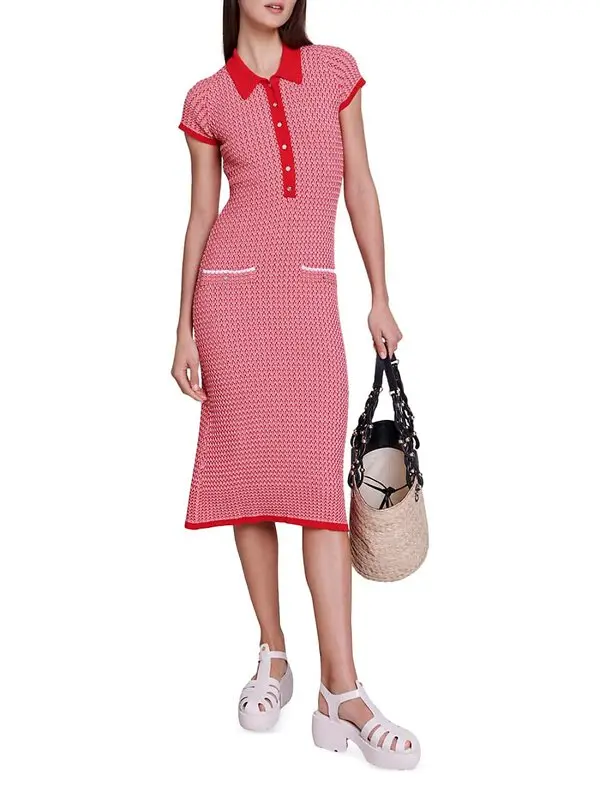 riviera knit midi dress Riviera Zigzag Knit Midi Dress | Front Cutouts main image 1