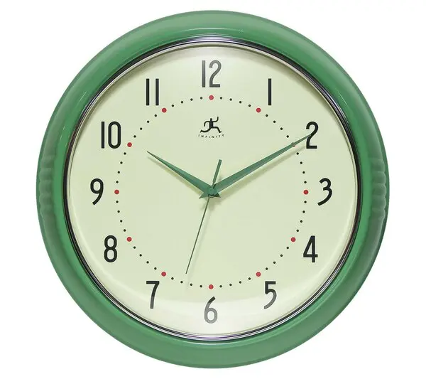 INFINITY Instruments Retro Round Wall Clock, 15 Inch - One-color