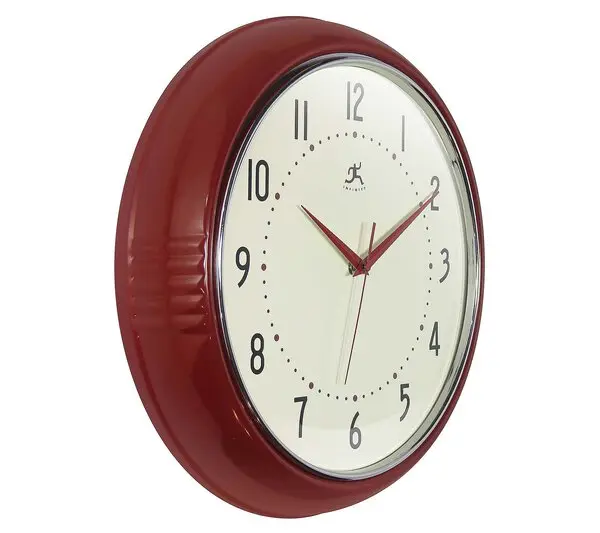 INFINITY Instruments Retro Round Wall Clock, 15 Inch