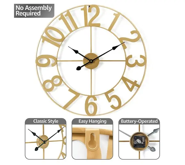 SORBUS Decorative 24' Numeral Wall Clock