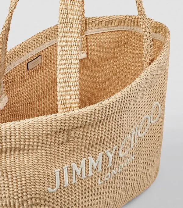 JIMMY CHOO Beach Woven Tote - White