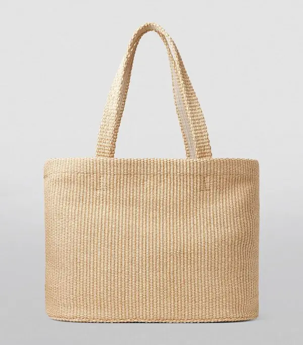 JIMMY CHOO Beach Woven Tote - White