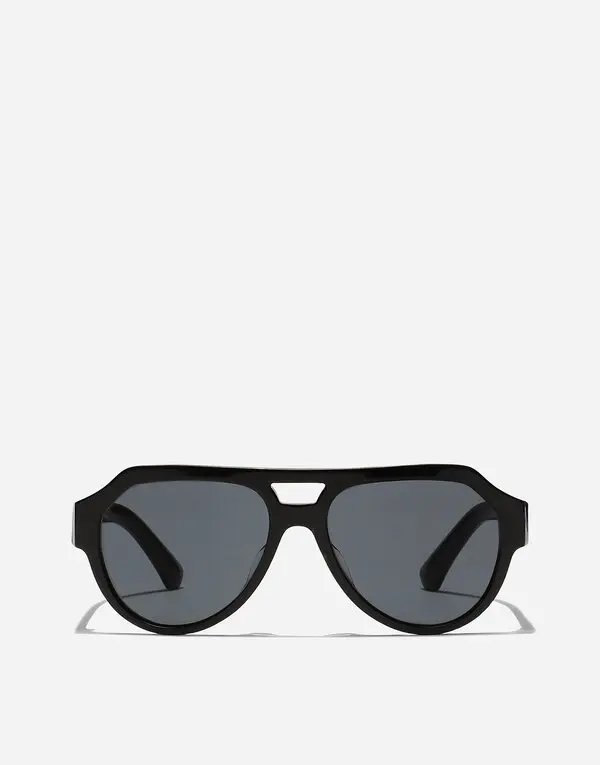 Dolce & Gabbana Logo Aviator Sunglasses - Black