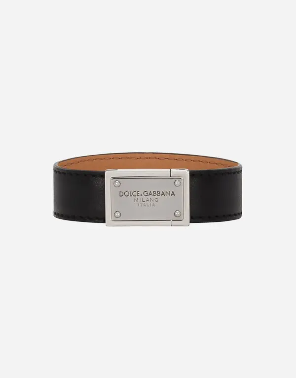 Dolce & Gabbana Calfskin Band Bracelet - Black