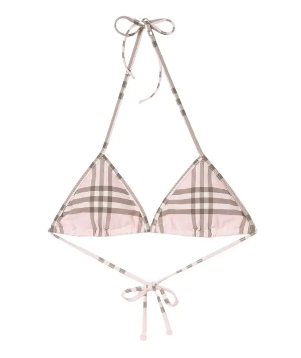 Burberry Check Stretch Nylon Bikini Top - Mallow Pink