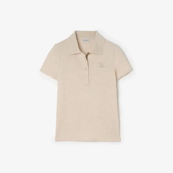 Burberry Cotton Piqué Polo Shirt - Beige Melange