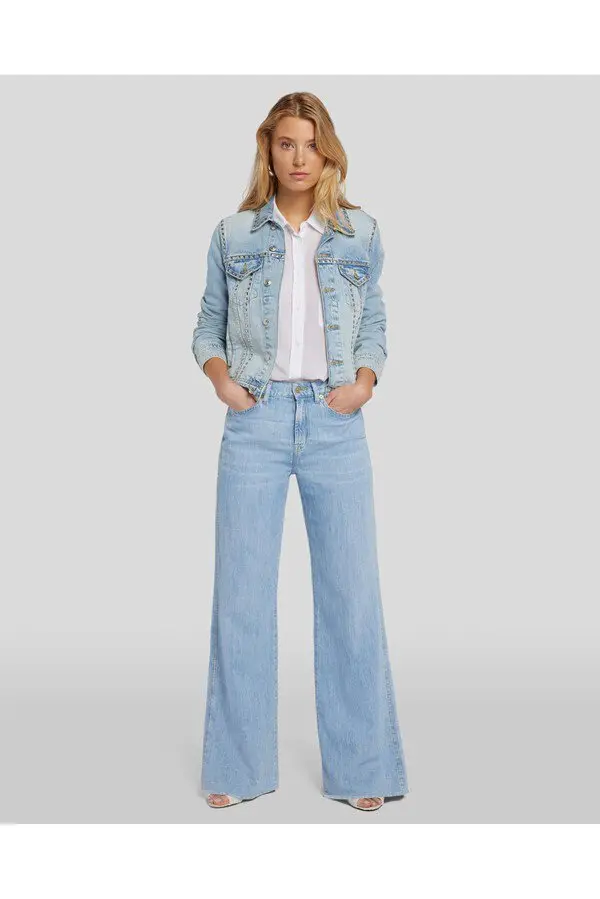 7 For All Mankind Linen Lotta Jean In Capri