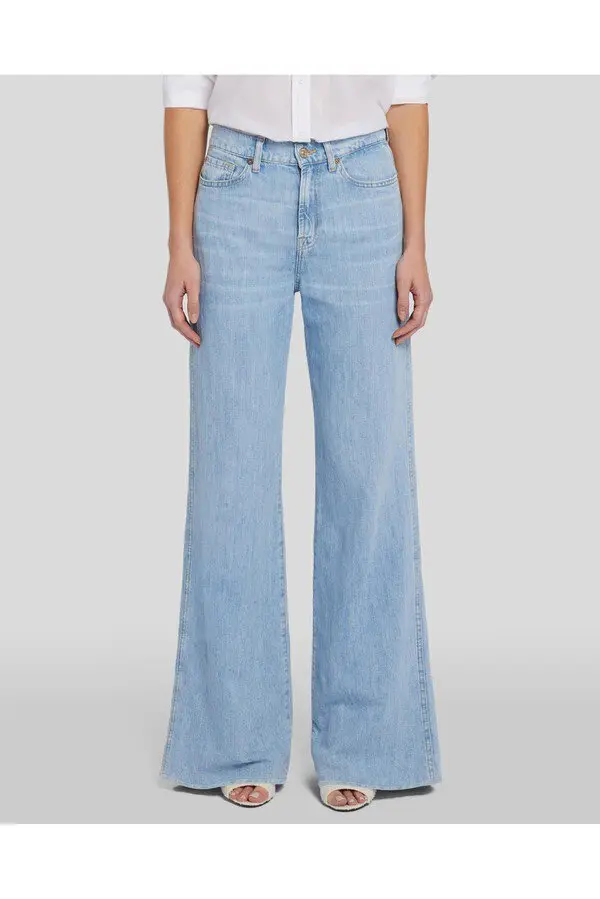 7 For All Mankind Linen Lotta Jean In Capri