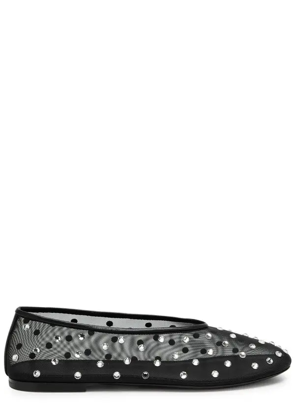 Khaite Marcy Crystal-embellished Ballet Flats - Black