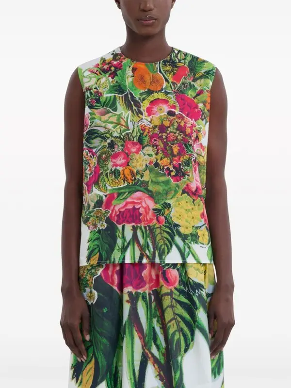 Marni Floral-print Cotton Vest