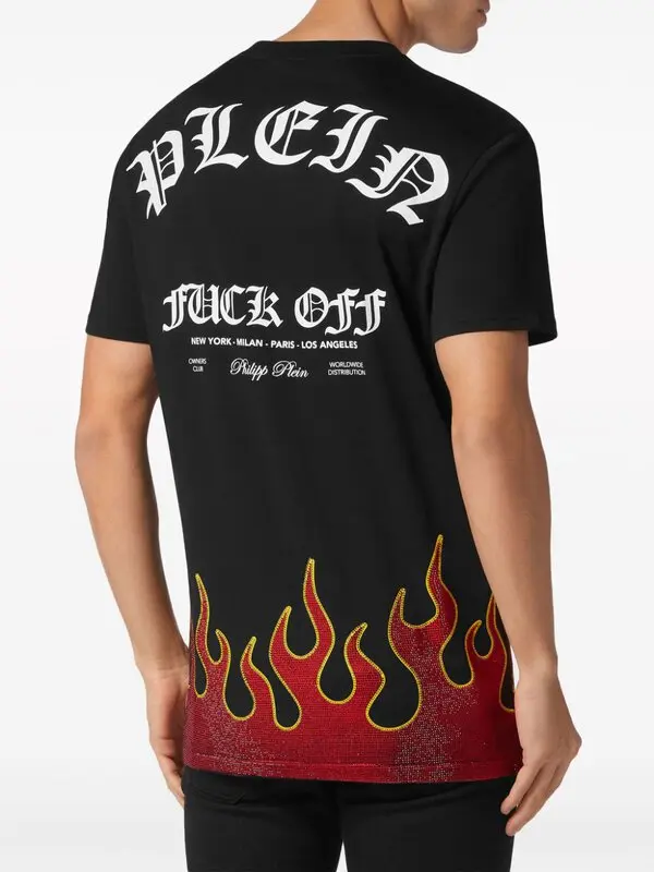 Philipp Plein Flame-print Cotton T-shirt