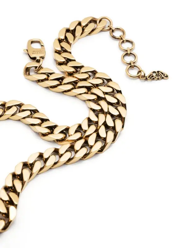 Alexander McQueen Cut-out Logo Chain Necklace