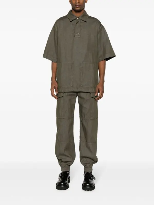 Alexander McQueen Embroidered-logo Denim Polo Shirt