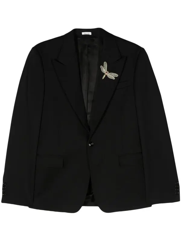 Alexander McQueen Embroidered-motif Single-breasted Blazer