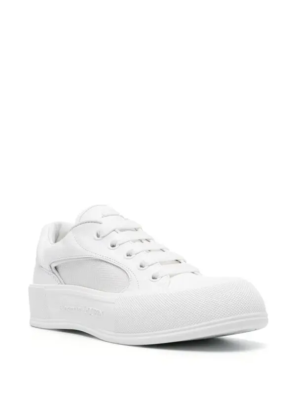 Alexander McQueen Embossed Logo Leather Sneakers