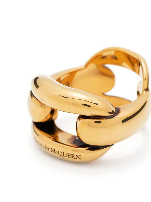 Alexander McQueen Logo-engraved Chunky Ring