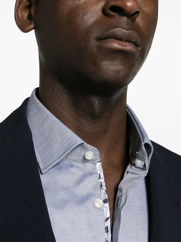 Hugo Koey Classic-collar Cotton Shirt - Grey