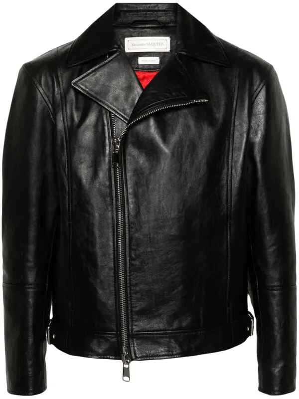 Alexander McQueen Zip-up Leather Biker Jacket - Black