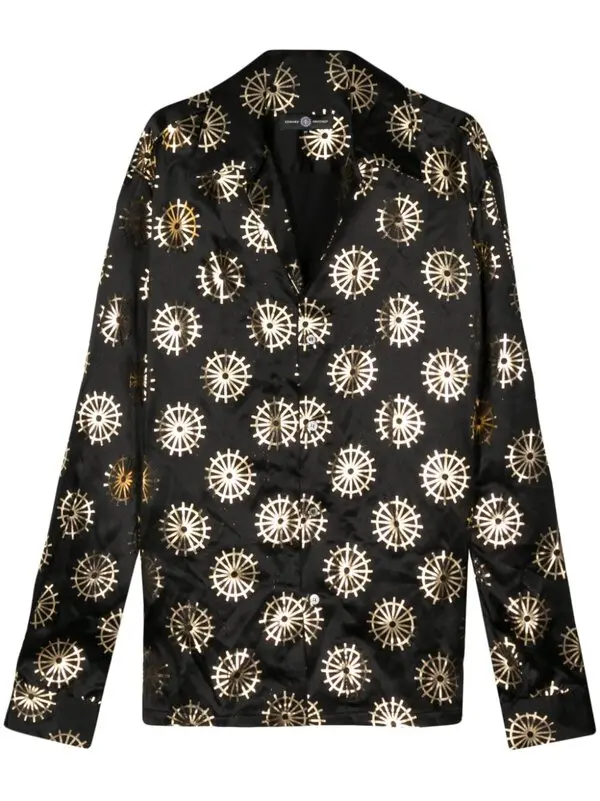 EDWARD CRUTCHLEY Metallic-print Silk Shirt