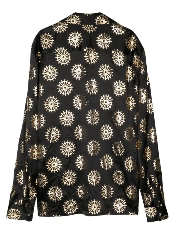 EDWARD CRUTCHLEY Metallic-print Silk Shirt