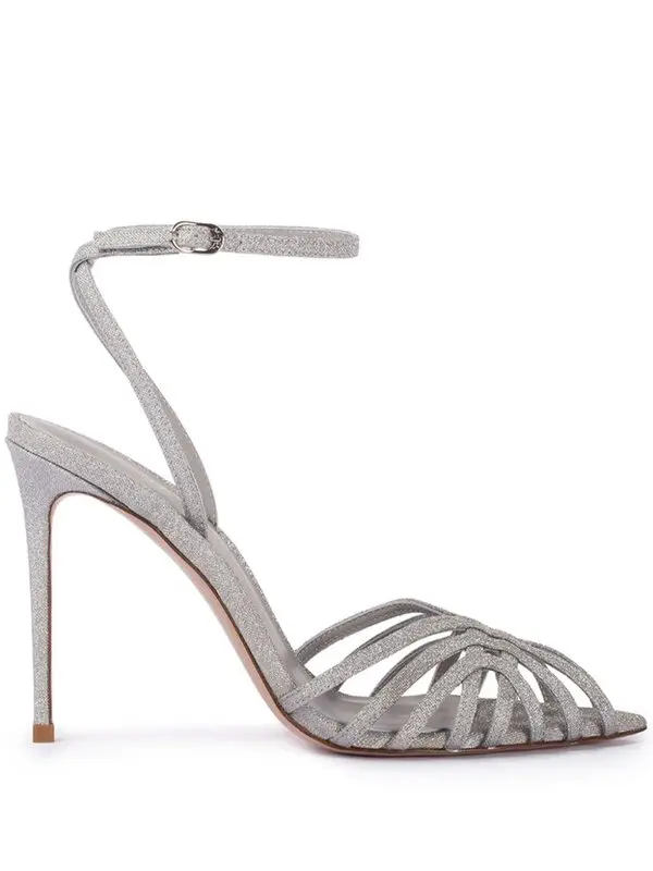 LE SILLA Embrace Glitter Stiletto Sandals - Silver