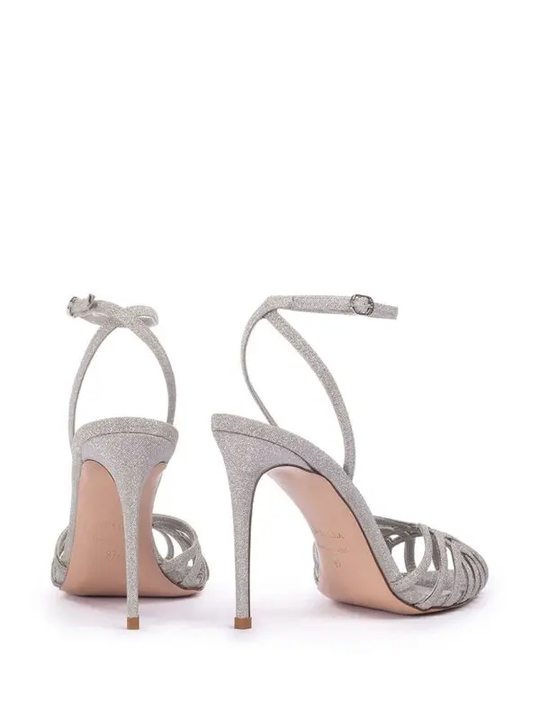 LE SILLA Embrace Glitter Stiletto Sandals - Silver