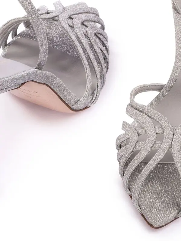 LE SILLA Embrace Glitter Stiletto Sandals - Silver
