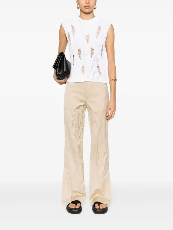 Gauchère Distressed Cotton Vest - White