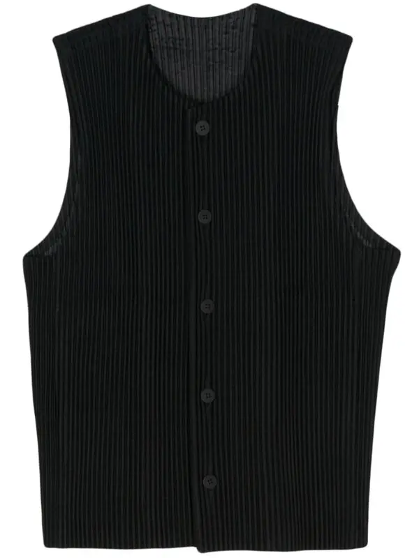 Issey Miyake Tailored Pleats 1 Waistcoat - Black