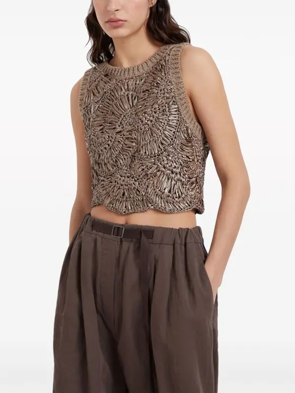 Brunello Cucinelli Opera Embellished Knitted Top