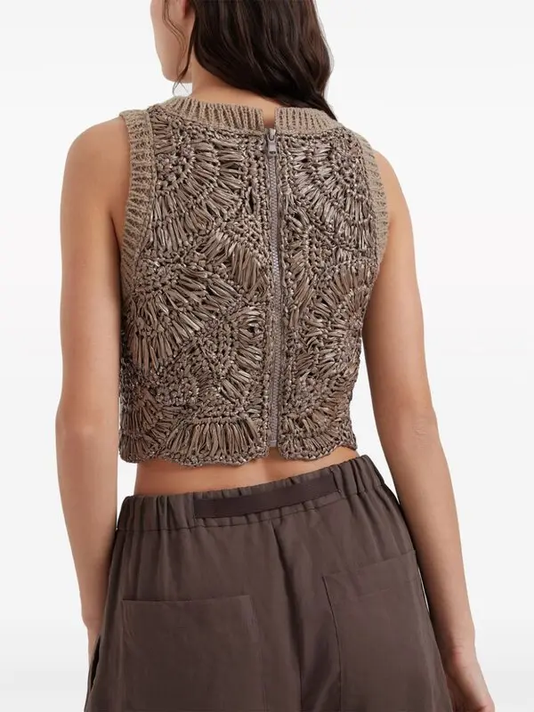 Brunello Cucinelli Opera Embellished Knitted Top
