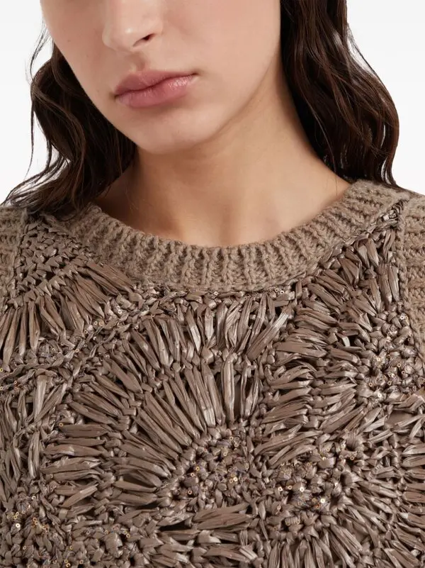 Brunello Cucinelli Opera Embellished Knitted Top