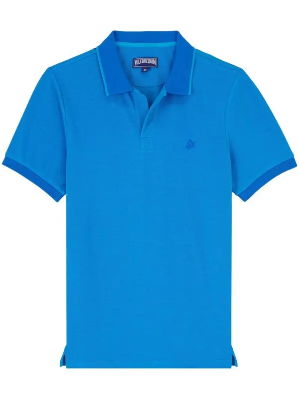 Vilebrequin Logo-embroidered Organic Cotton Polo Shirt - Blue