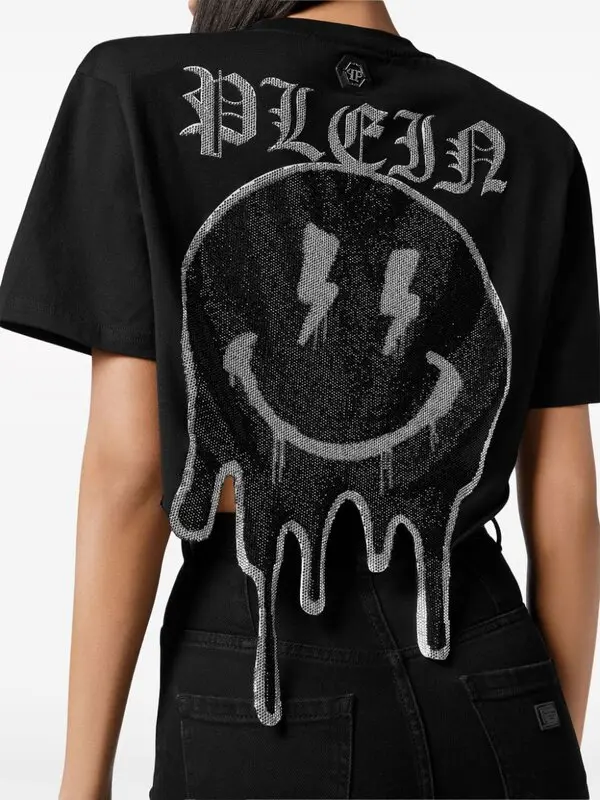 Philipp Plein Smiley Face Cropped T-shirt