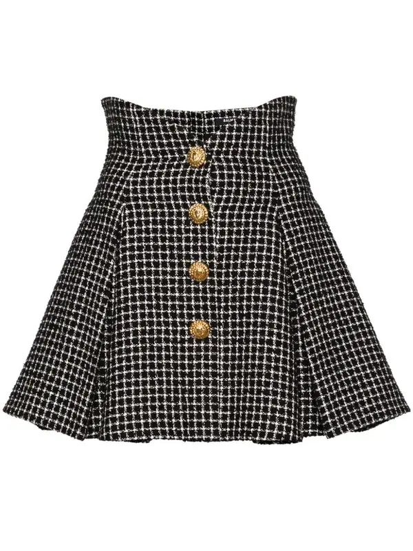 Balmain Tweed Tulip Mini Skirt