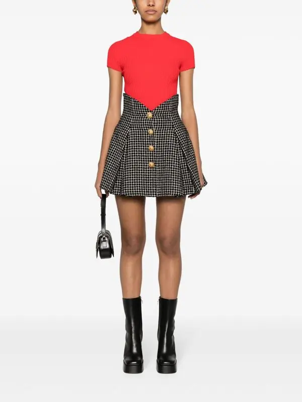 Balmain Tweed Tulip Mini Skirt