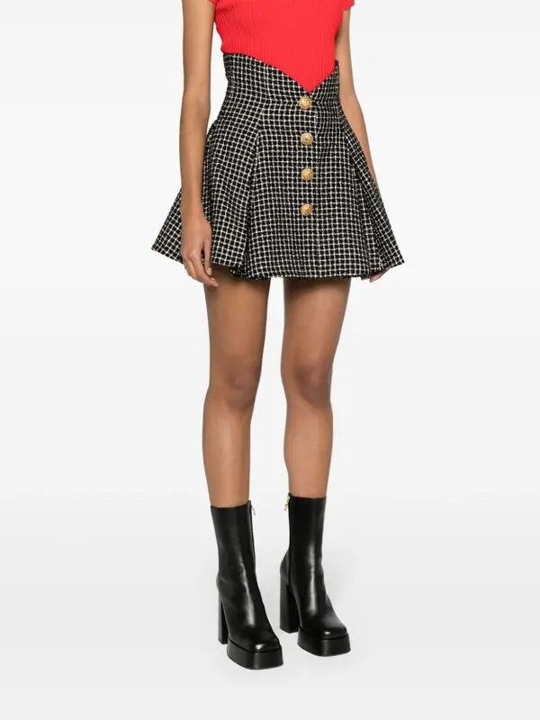 Balmain Tweed Tulip Mini Skirt