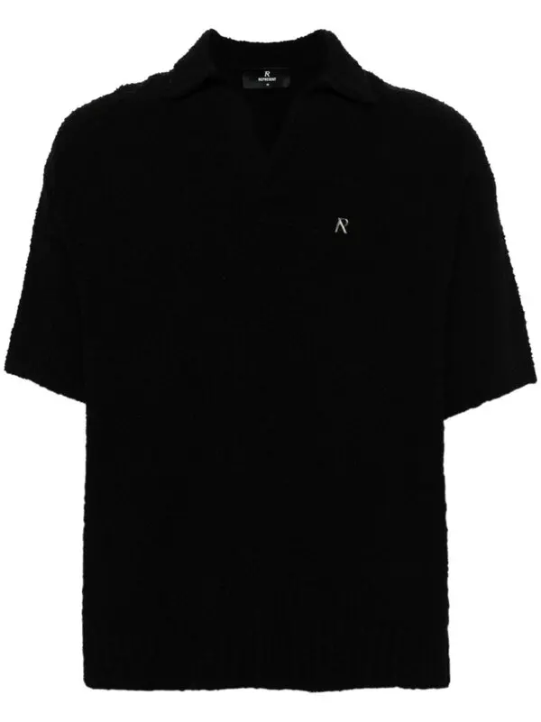 REPRESENT Bouclé Knit Polo Shirt
