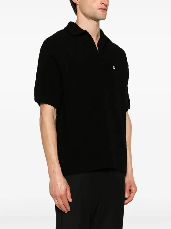 REPRESENT Bouclé Knit Polo Shirt