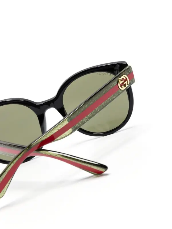 Gucci Interlocking G Round-frame Sunglasses - Green