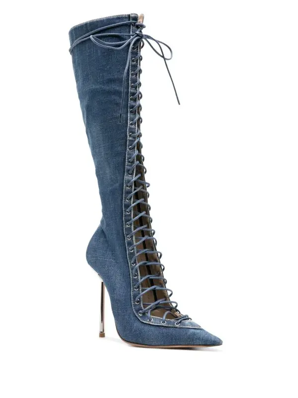 LE SILLA Colette 120mm Denim Boots