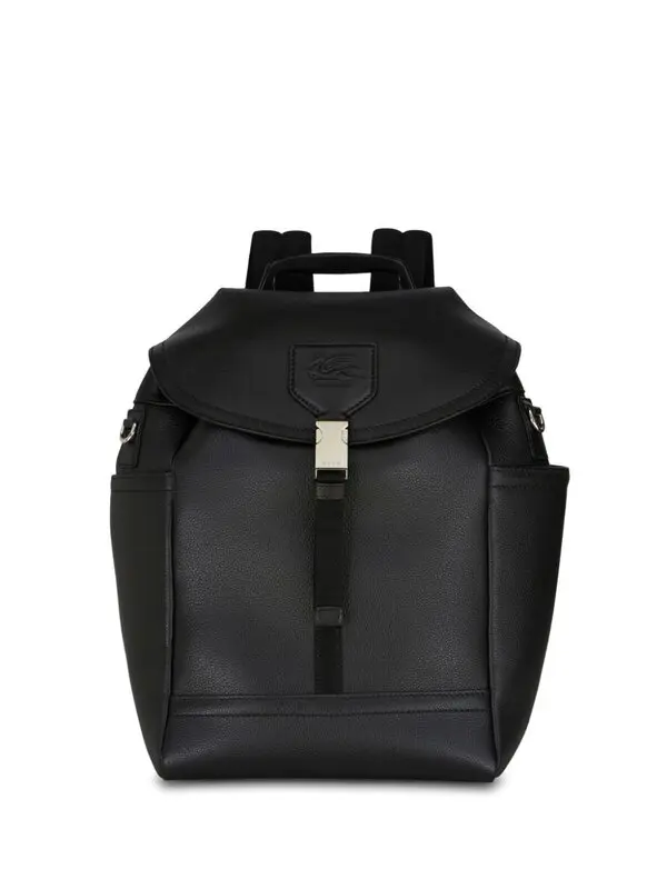 Etro Medium Pegaso Leather Backpack - Black