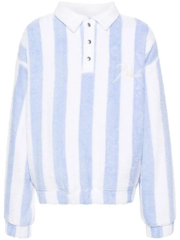 Rhude Striped Loop Terry Polo Shirt