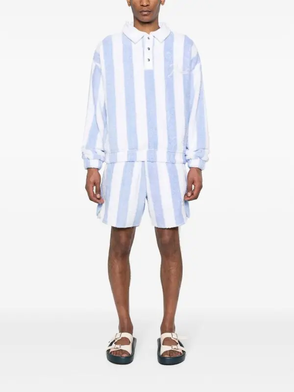 Rhude Striped Loop Terry Polo Shirt